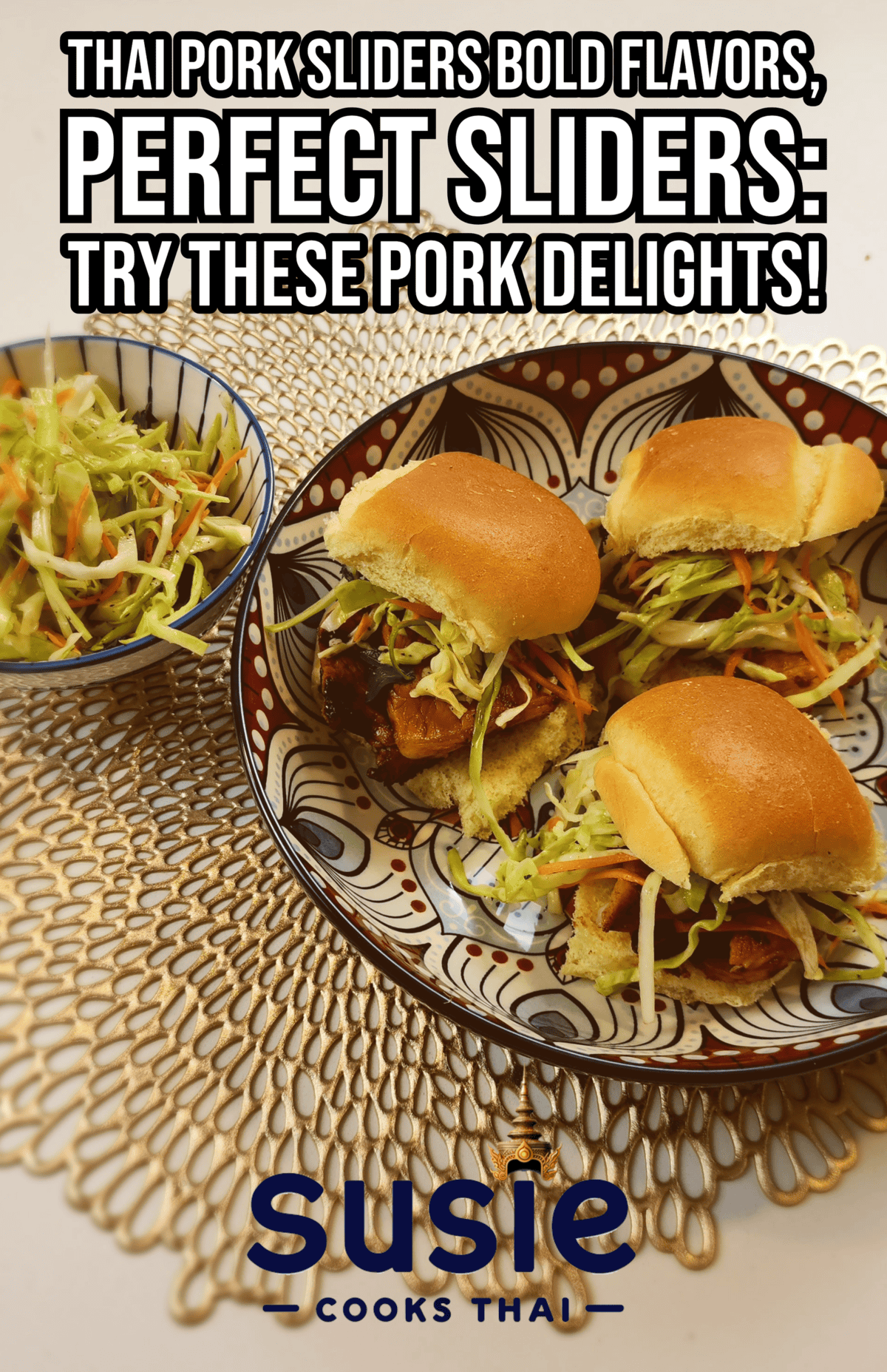 Thai Fusion Pork Sliders - Susie Cooks Thai